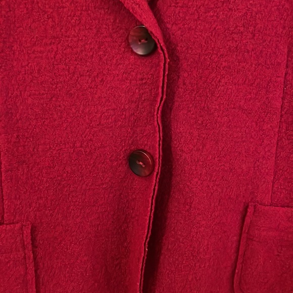 J. Jill | Jackets & Coats | J Jill Red Boiled Wool Blazer Size Large | Poshmark